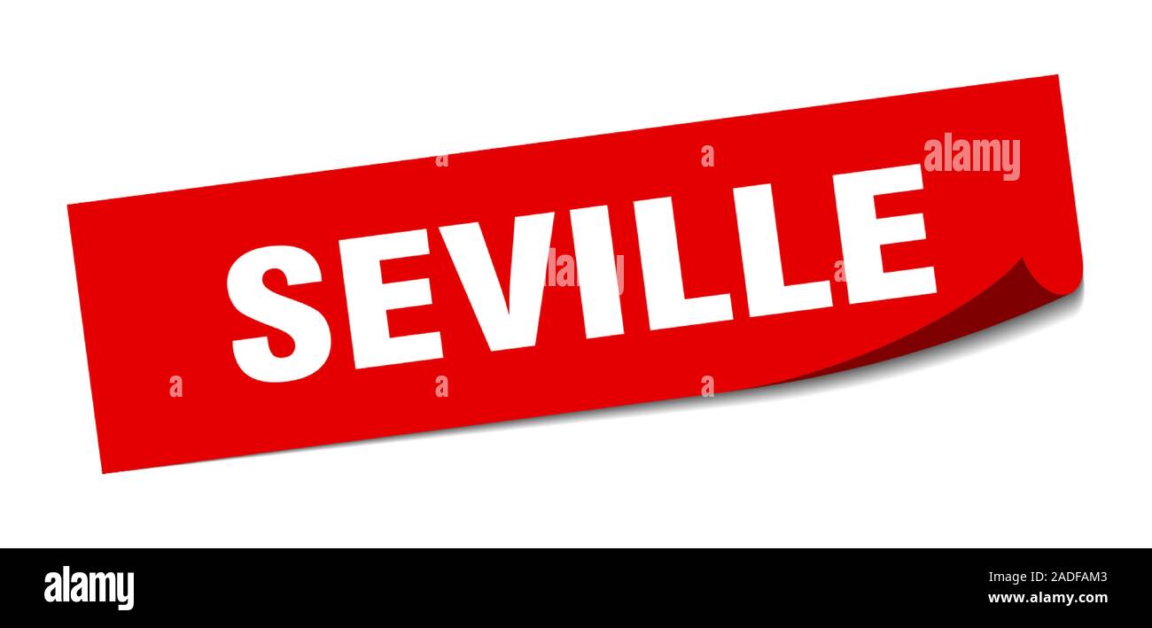 Seville sticker. Seville red square peeler sign Stock Vector Image ...