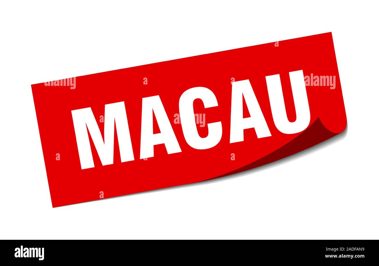Macau sticker. Macau red square peeler sign Stock Vector Image & Art ...