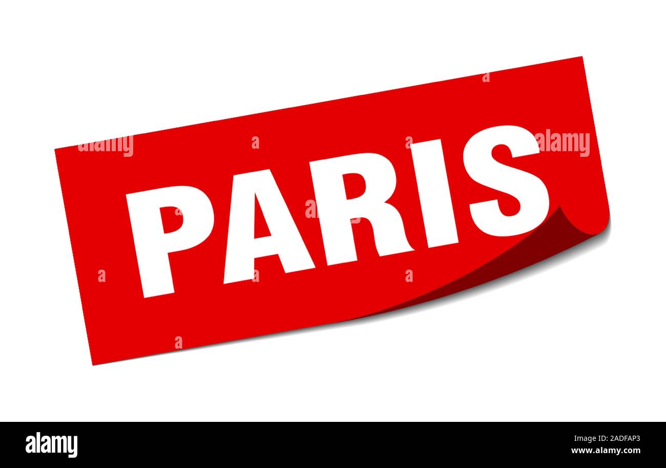 Paris sticker. Paris red square peeler sign Stock Vector Image & Art ...