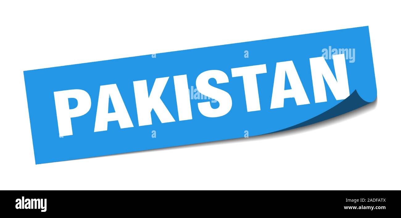 Pakistan sticker. Pakistan blue square peeler sign Stock Vector Image ...