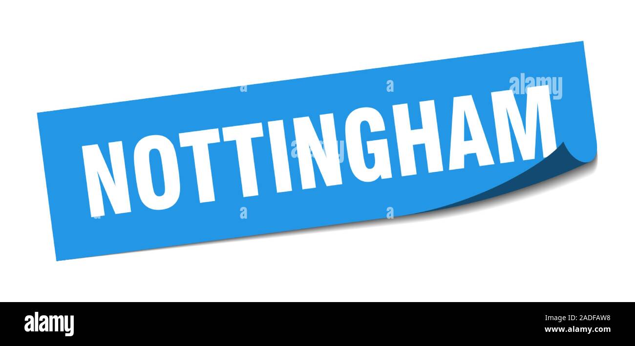 Nottingham sticker. Nottingham blue square peeler sign Stock Vector ...