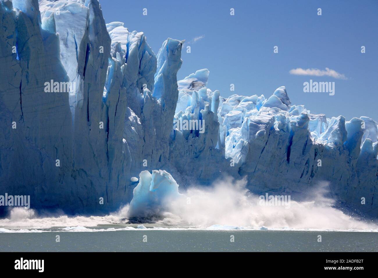 Ice calving from a glacier. When the terminus of a glacier occurs at ...