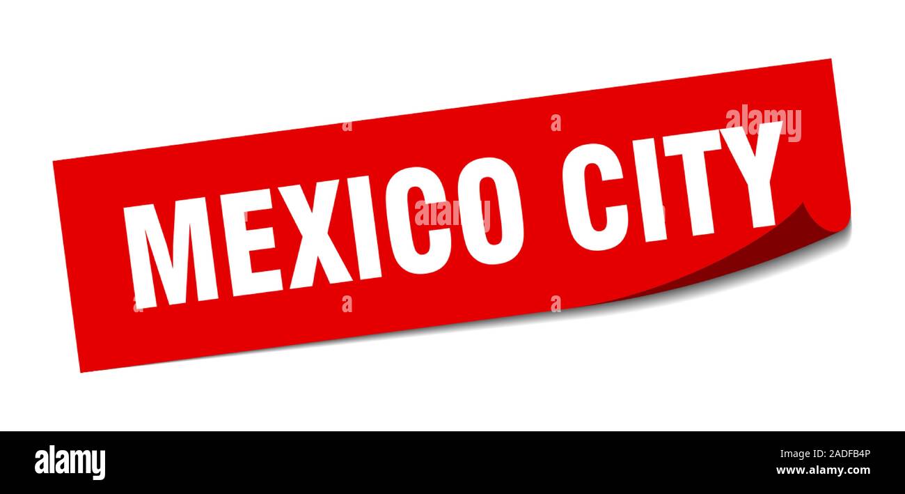 Mexico City sticker. Mexico City red square peeler sign Stock Vector ...