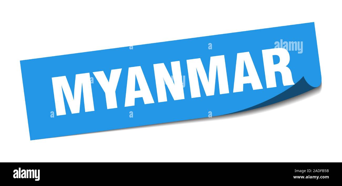 Myanmar sticker. Myanmar blue square peeler sign Stock Vector Image ...