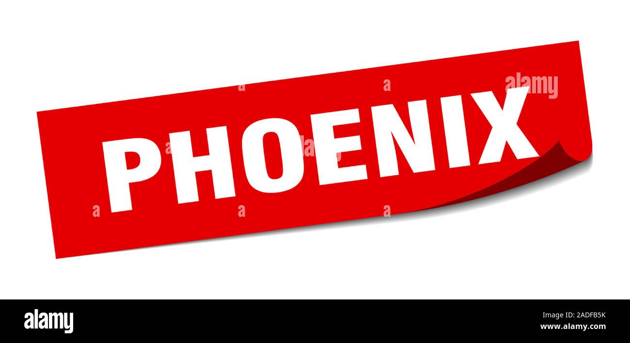 Phoenix sticker. Phoenix red square peeler sign Stock Vector Image ...