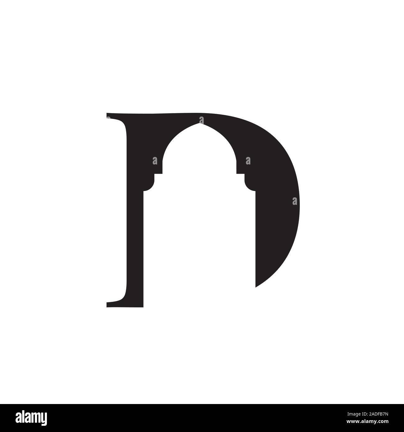 Arch vector logo. Arch icon. Arch emblem. Arch badge. Vector. D letter ...