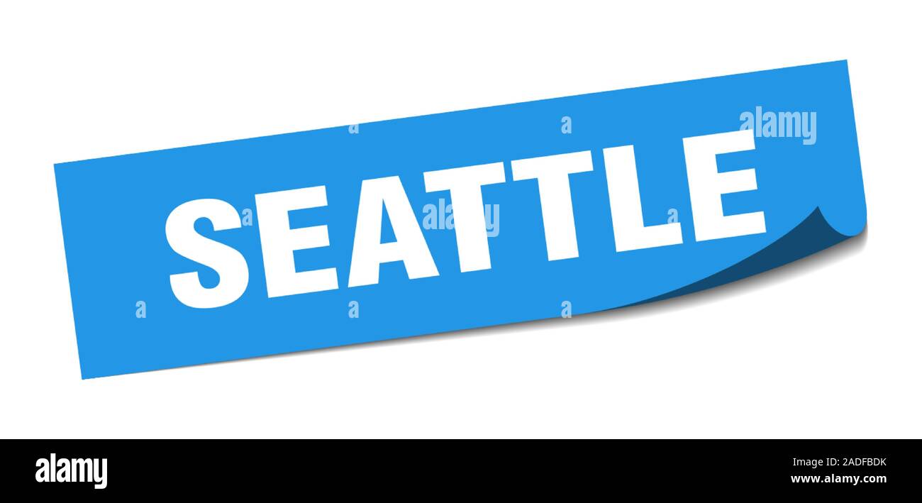 Seattle sticker. Seattle blue square peeler sign Stock Vector Image ...