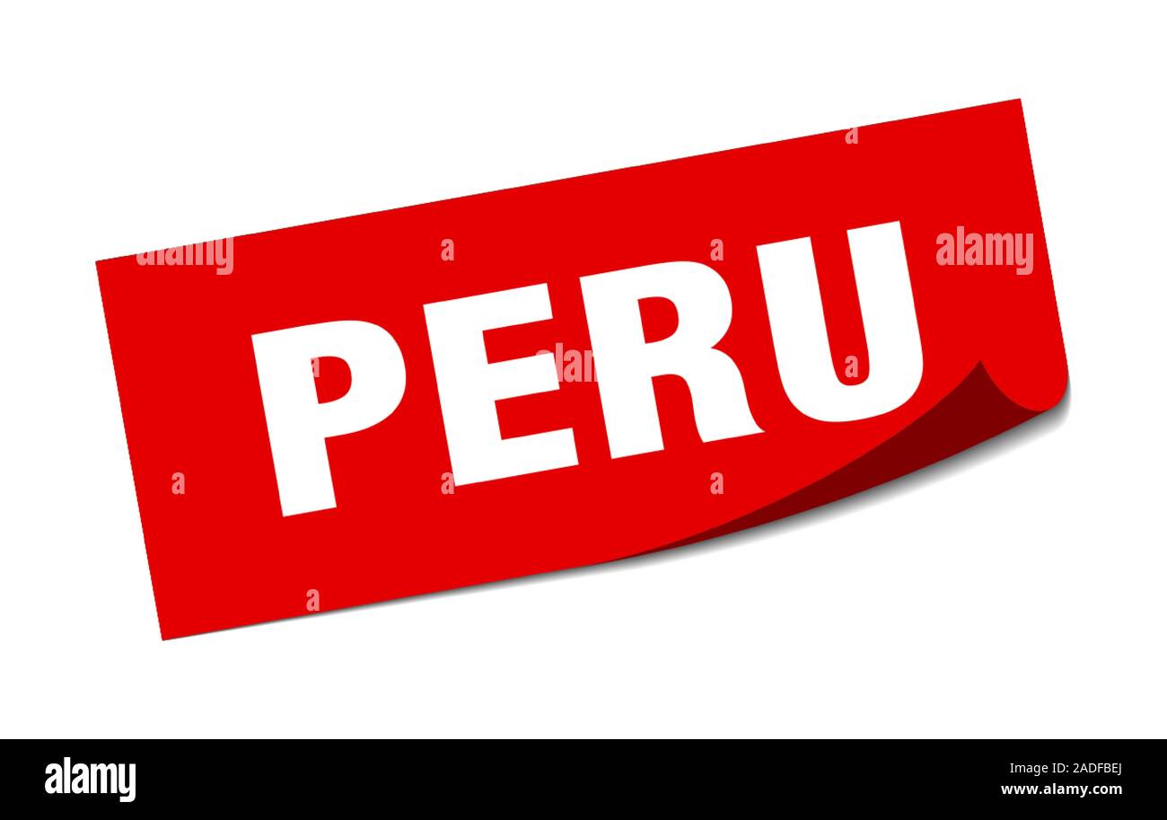 Peru sticker. Peru red square peeler sign Stock Vector Image & Art - Alamy
