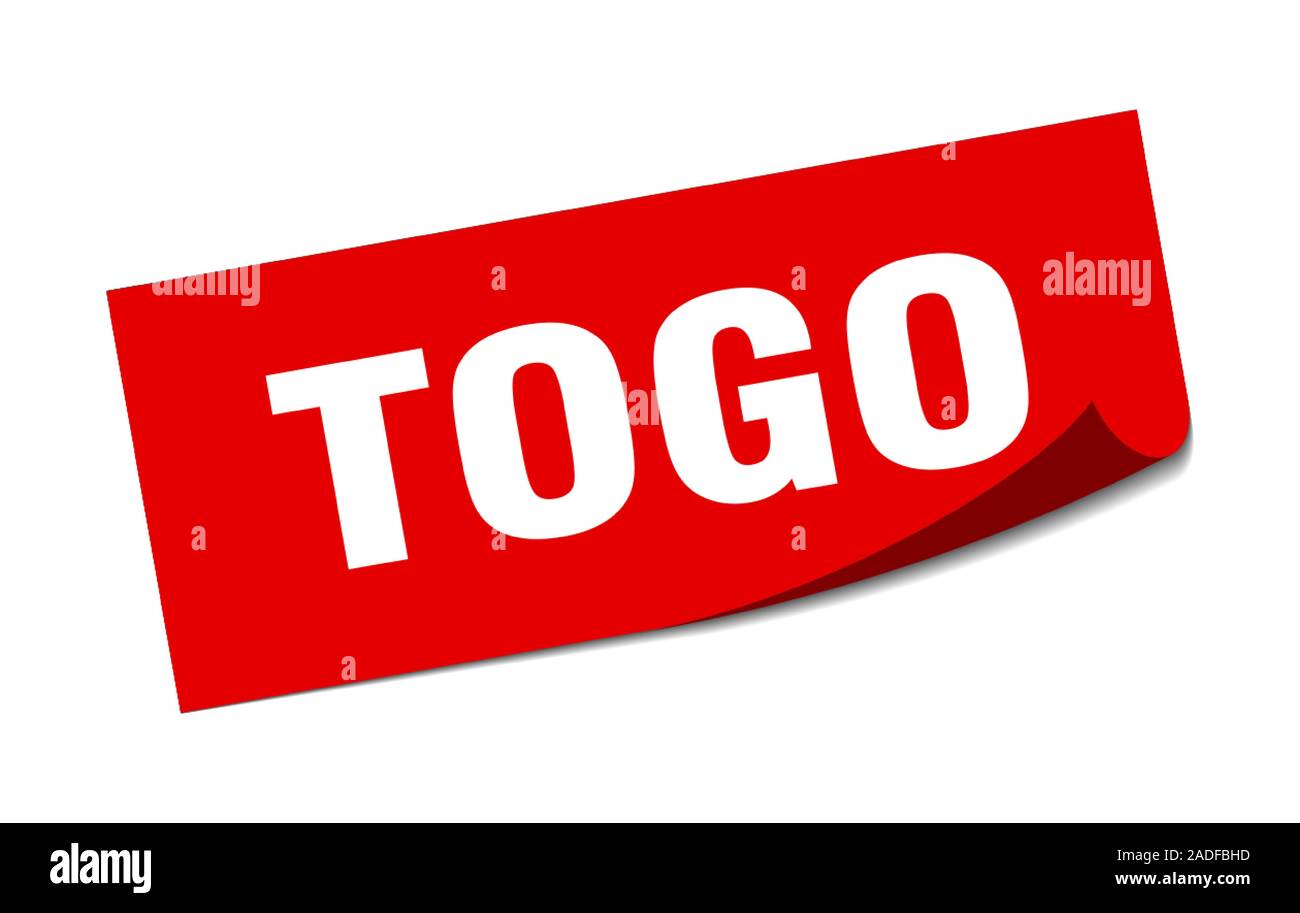 Togo sticker. Togo red square peeler sign Stock Vector Image & Art - Alamy
