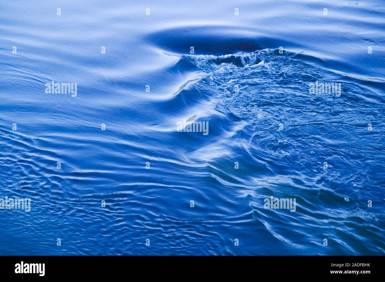 Ripples and waves on the surface of disturbed water Stock Photo - Alamy