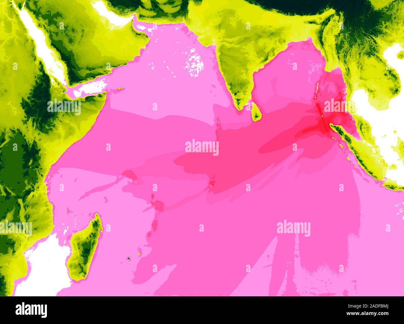 Tsunami 2004. Computer simulation of wave height during the Asian ...