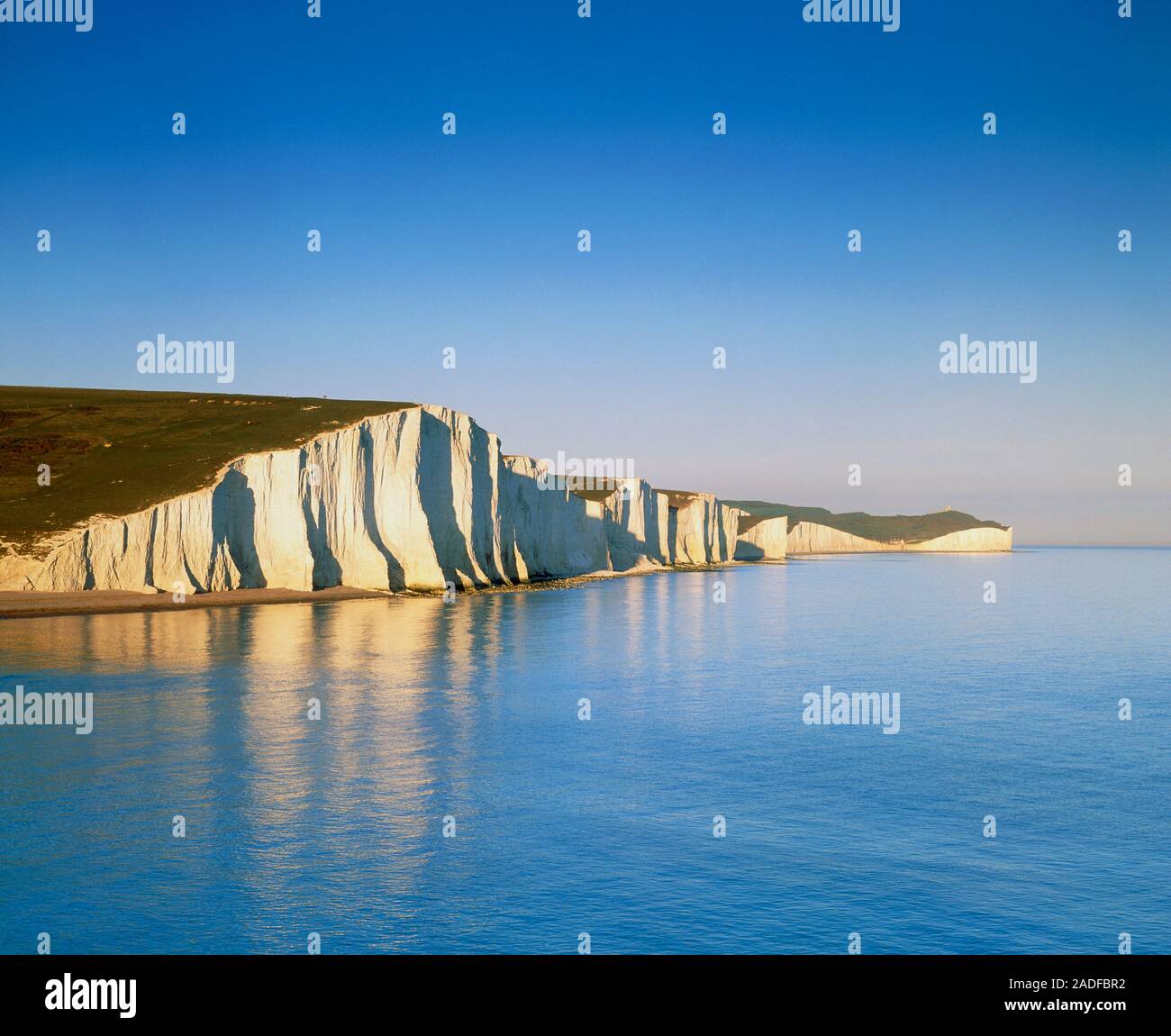 Chalk cliffs. View of Seven Sisters chalk cliffs in East Sussex ...
