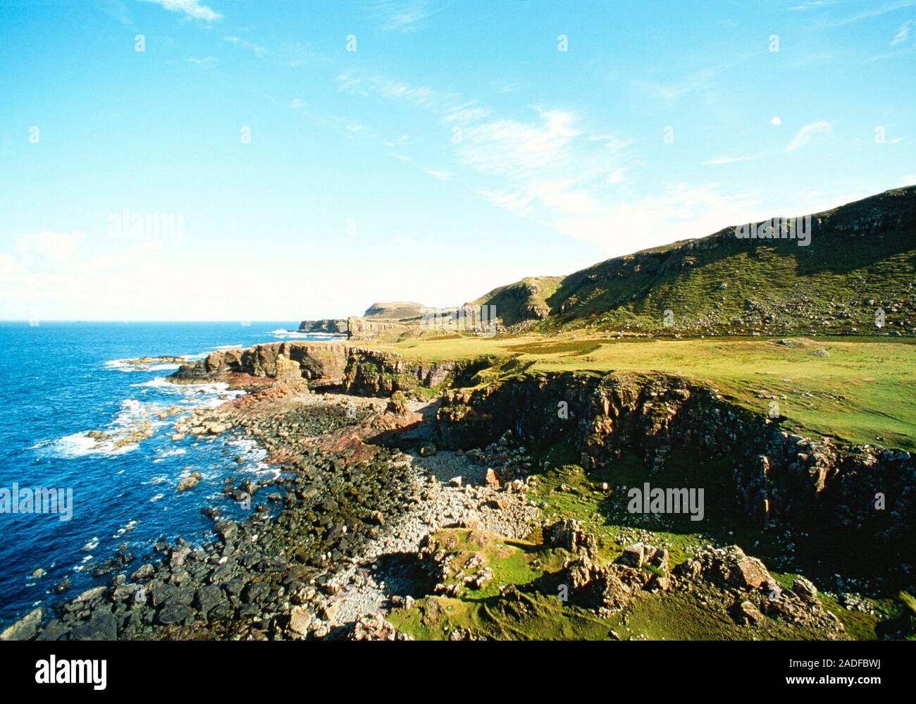 Coastal terrace, or raised beach. Shoreline with a raised beach ...