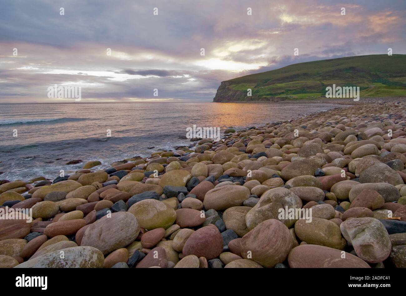 Rackwick Beach. Eroded boulders on a beach. Photographed at Rackwick ...