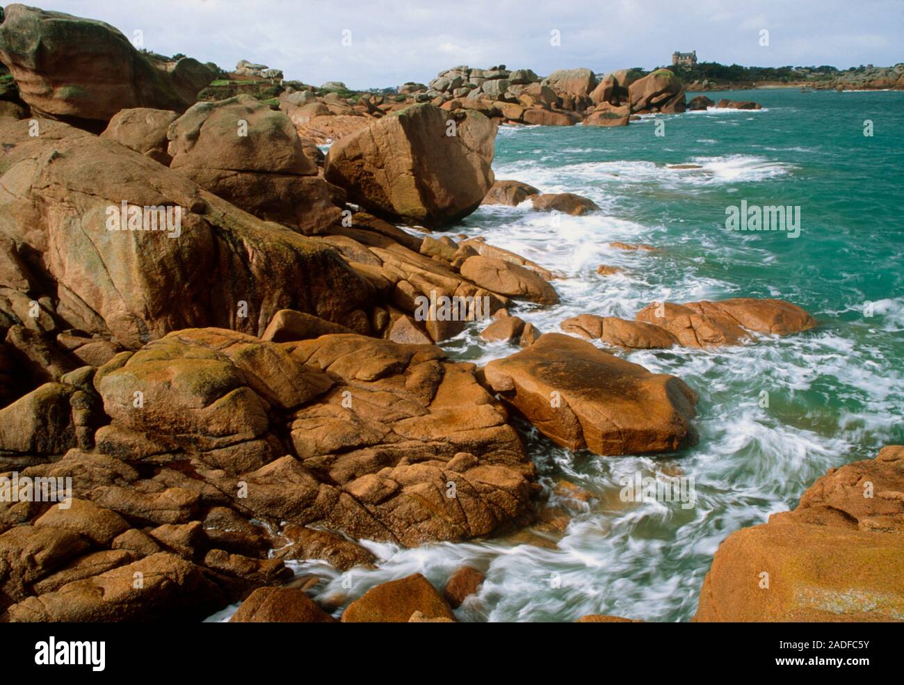 Coastal rocks. The rocks on this coastline are pink granite, and have ...