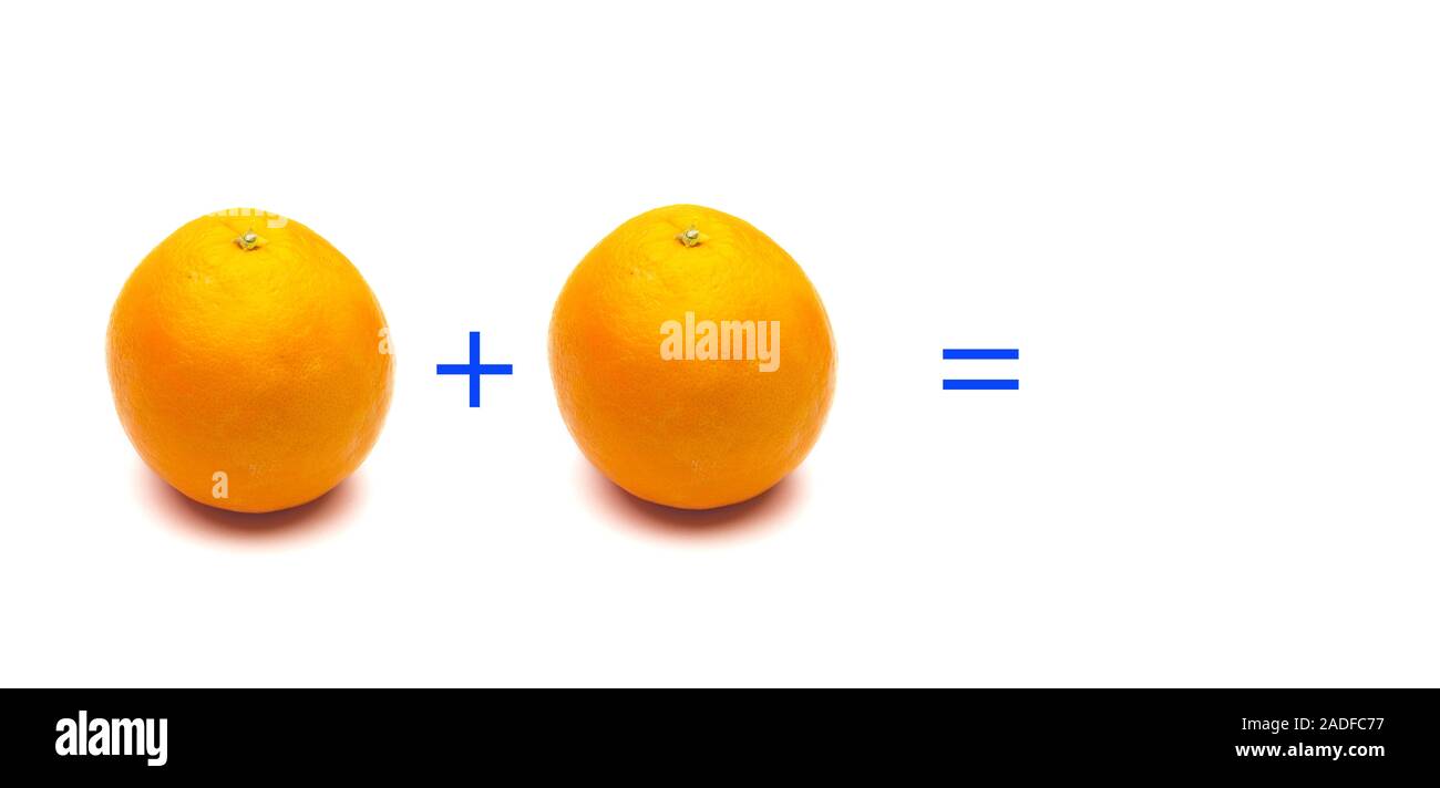 mathematical operations with oranges; Orange very healthy fruit full of ...