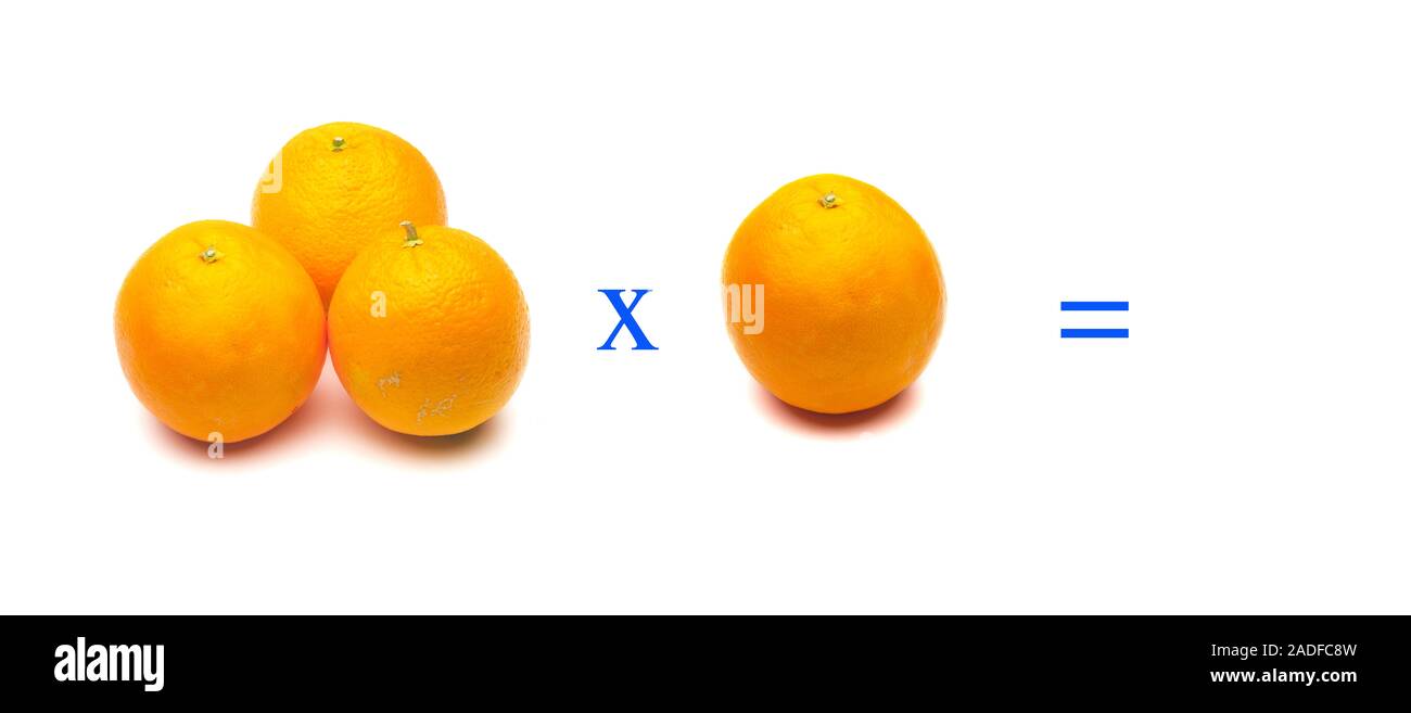 mathematical operations with oranges; Orange very healthy fruit full of ...