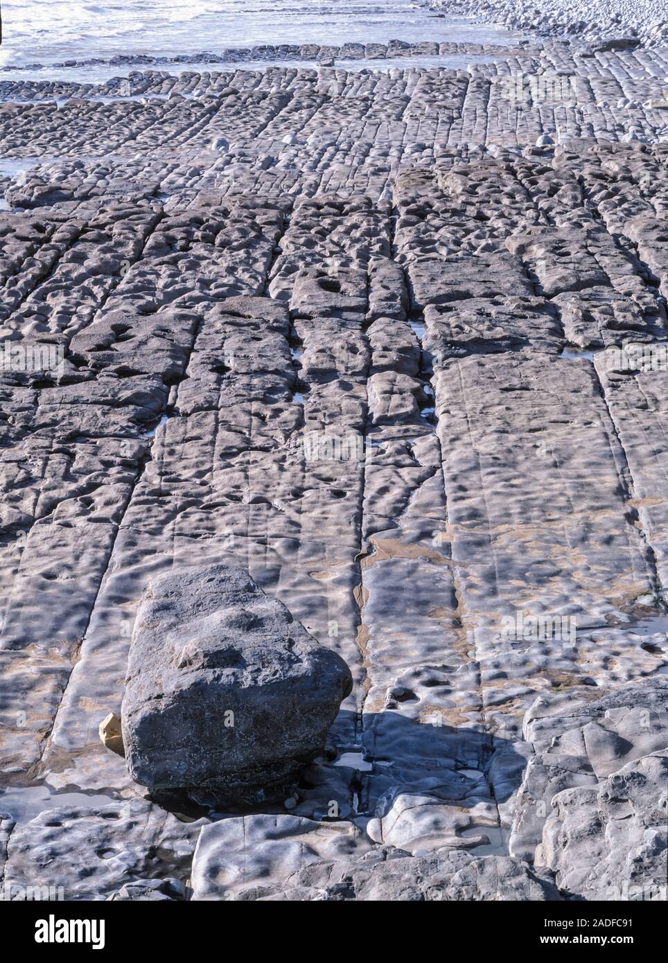 Wave-cut platform. Wave-cut platform at Nash Point, South Wales. This ...