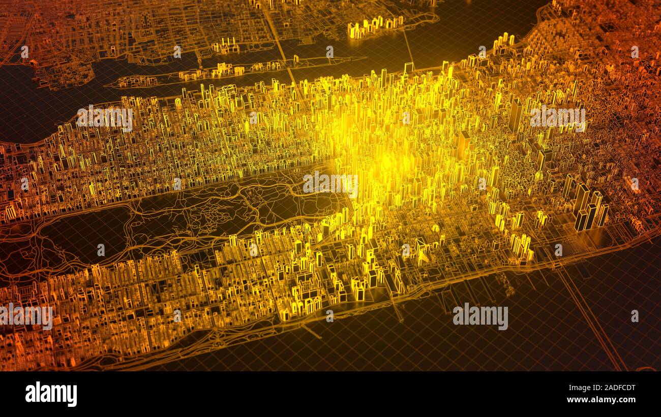 Nyc map digital hi-res stock photography and images - Alamy