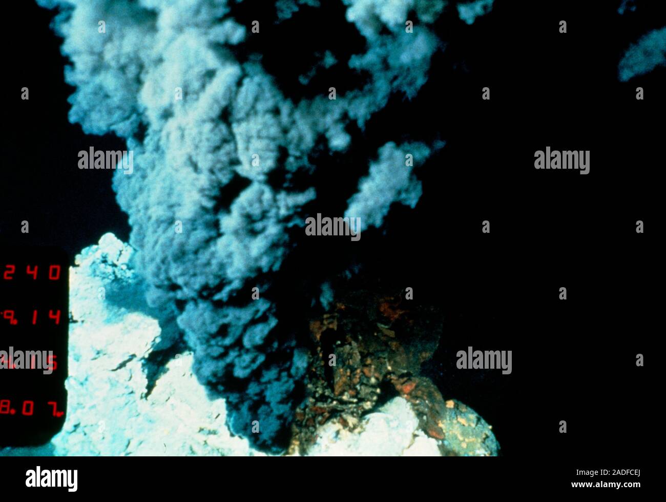 Black smoker vent. View from the deep-submergence vehicle ALVIN of ...