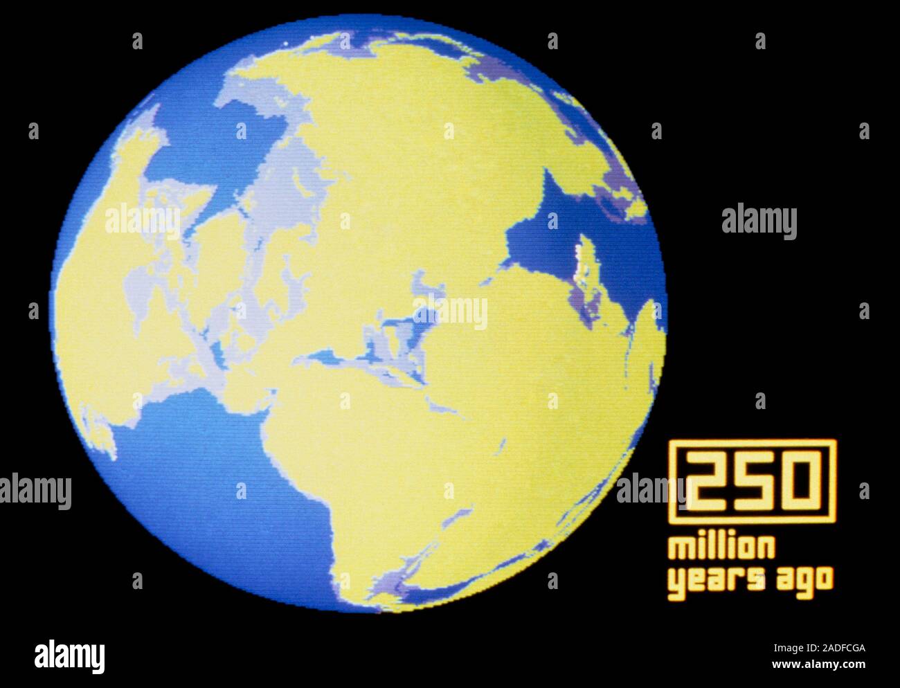 Computer graphic representation of continental drift, showing the ...
