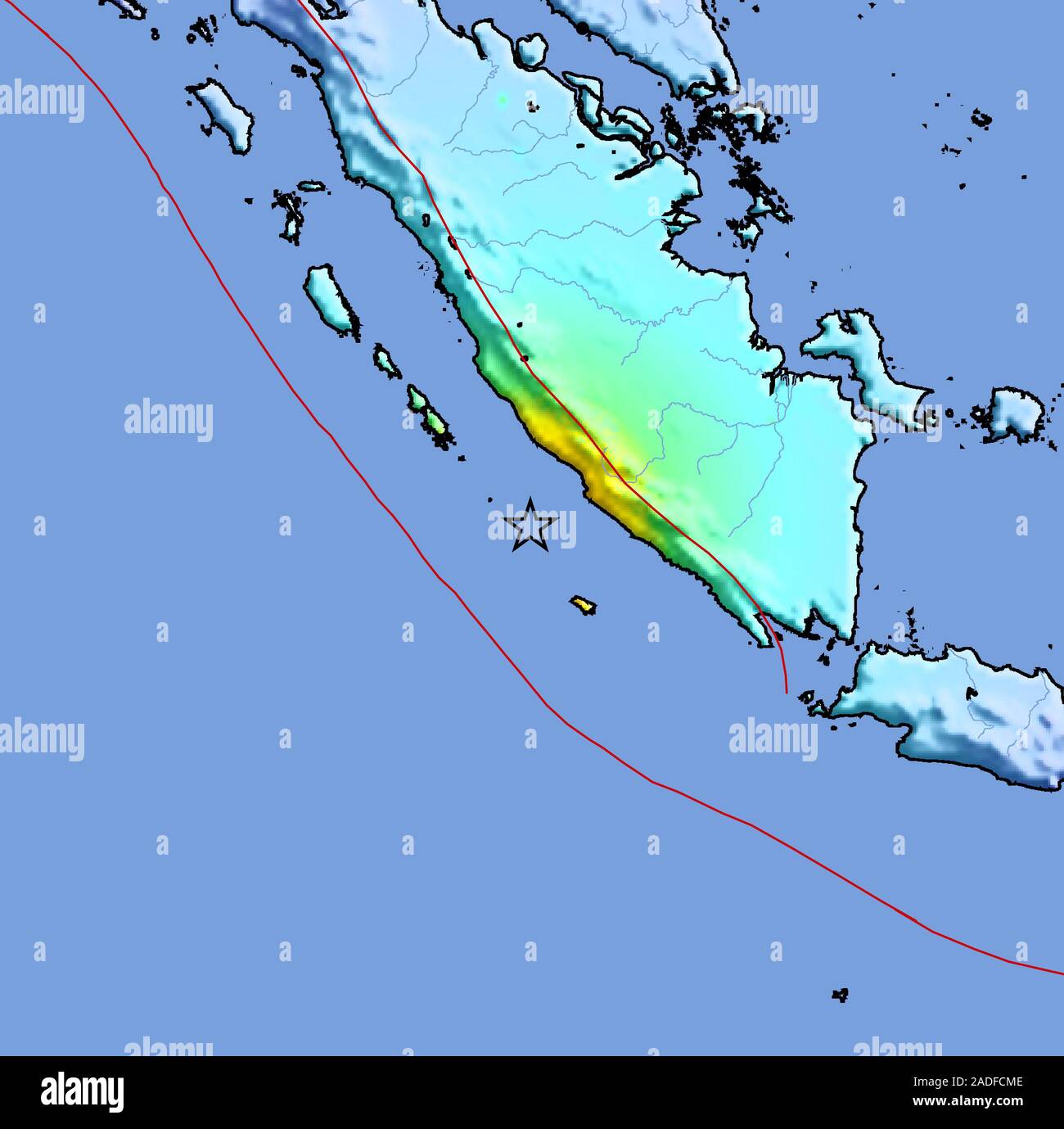 2007 Sumatra earthquake intensity map. This earthquake struck at 18.10 ...