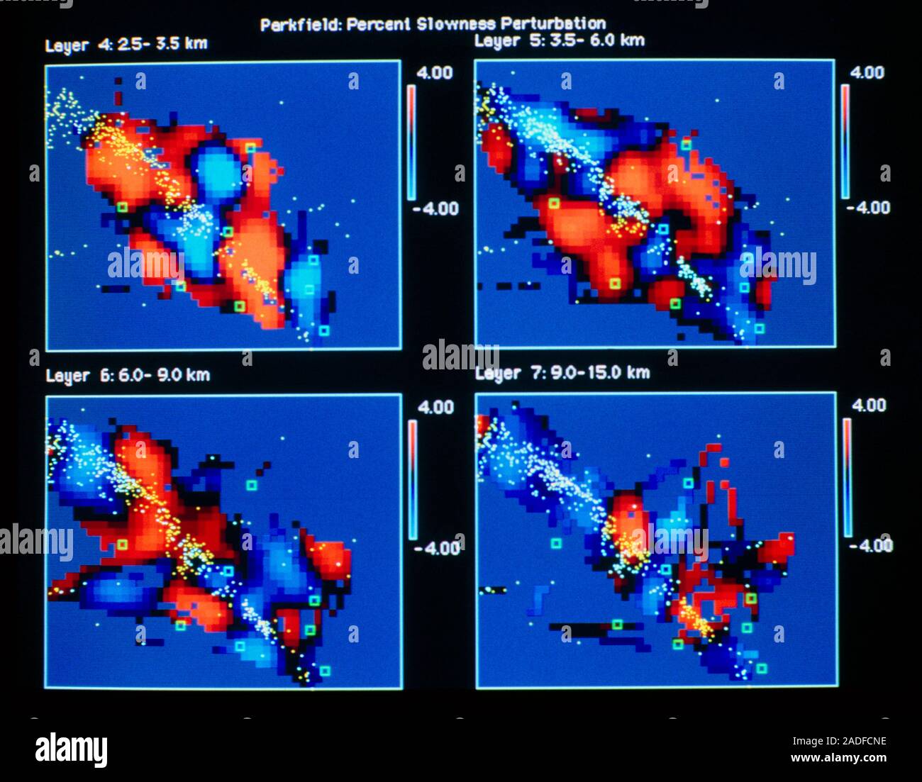 Seismic tomogram of the San Andreas fault at Parkfield, central ...