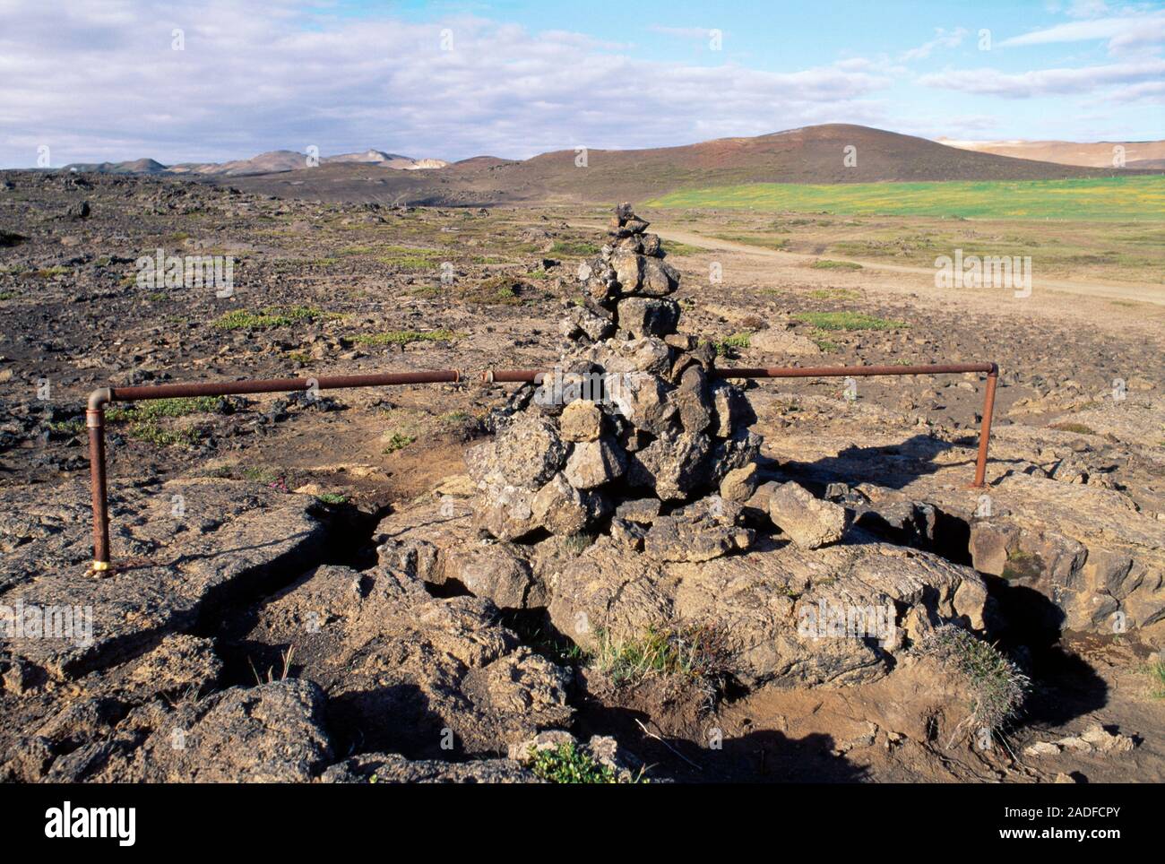 Seismic fault in Iceland. A fault line is a region of the Earth's crust ...