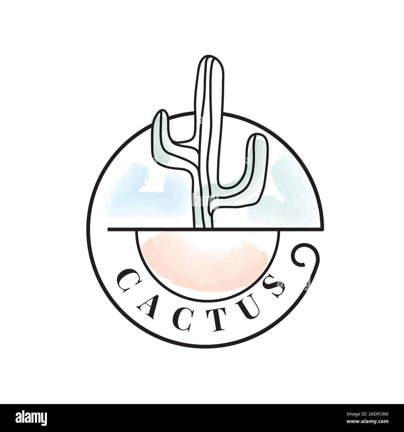 Cactus vector logo. Cactus icon. Cactus illustration. Vector Stock ...