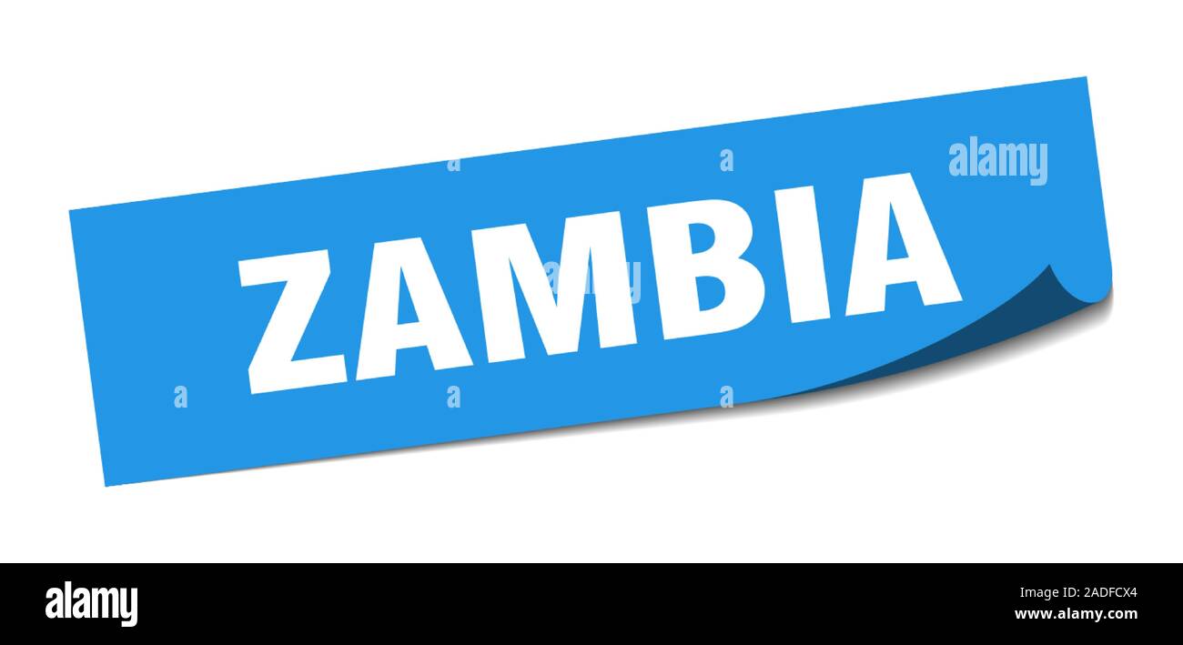 Zambia sticker. Zambia blue square peeler sign Stock Vector Image & Art ...