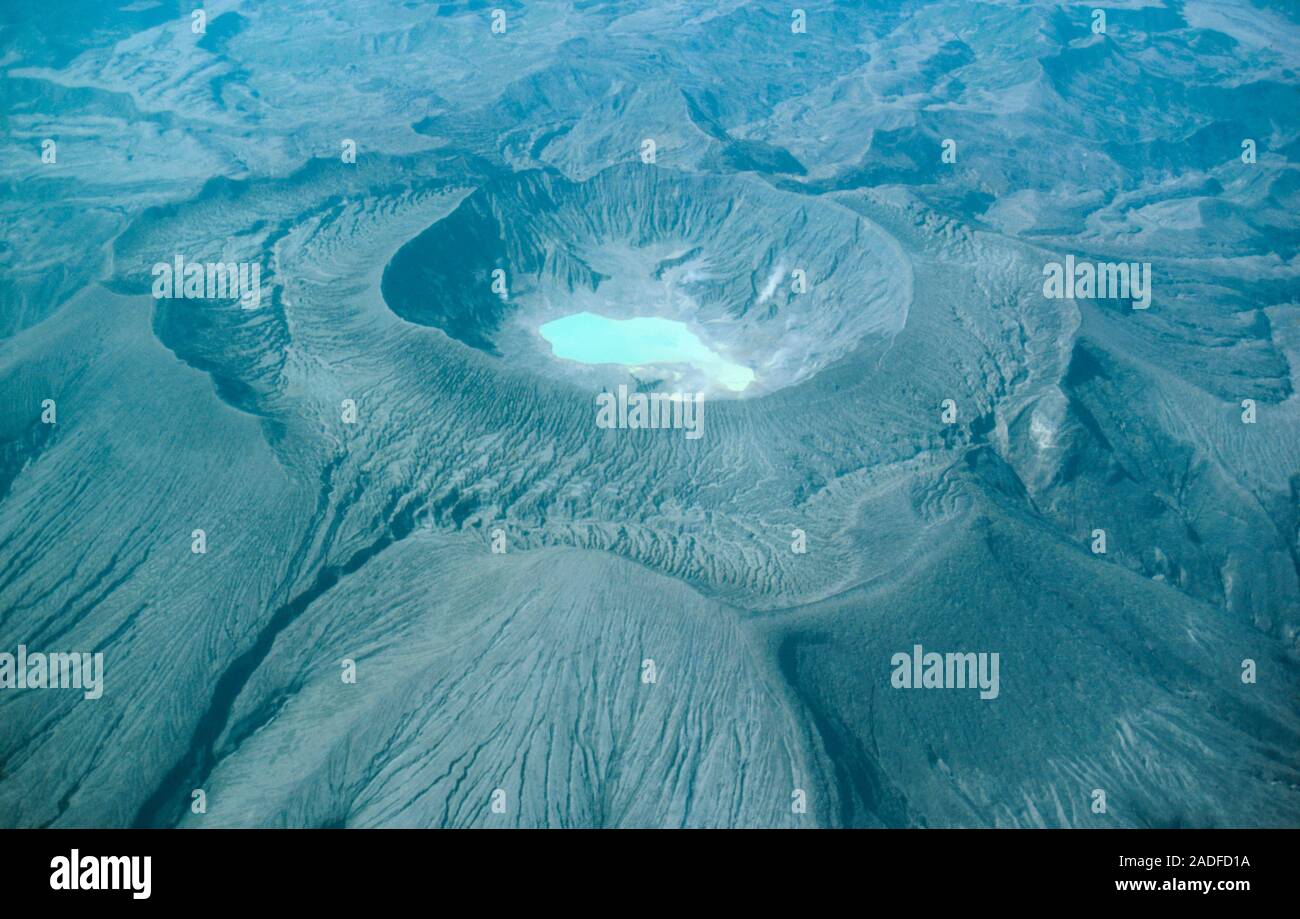 Aerial photograph of El Chichon crater after the eruption on March 28th ...