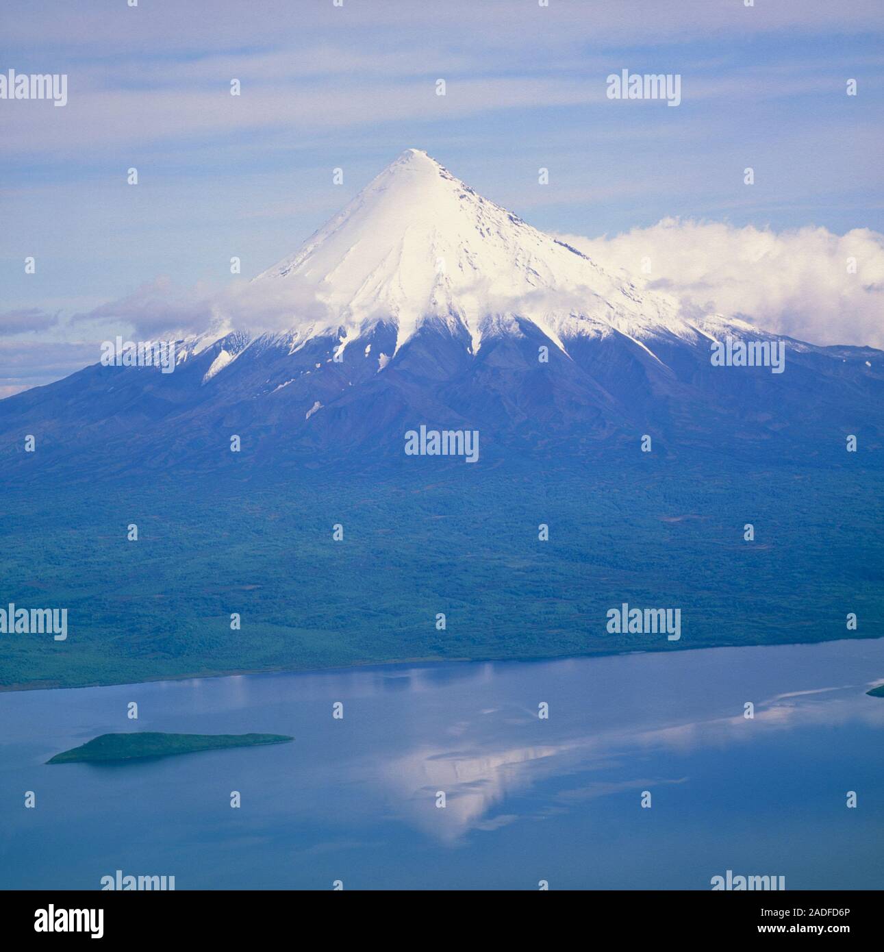 Kronotsky volcano. View of the perfect cone of the Kronotsky (or ...