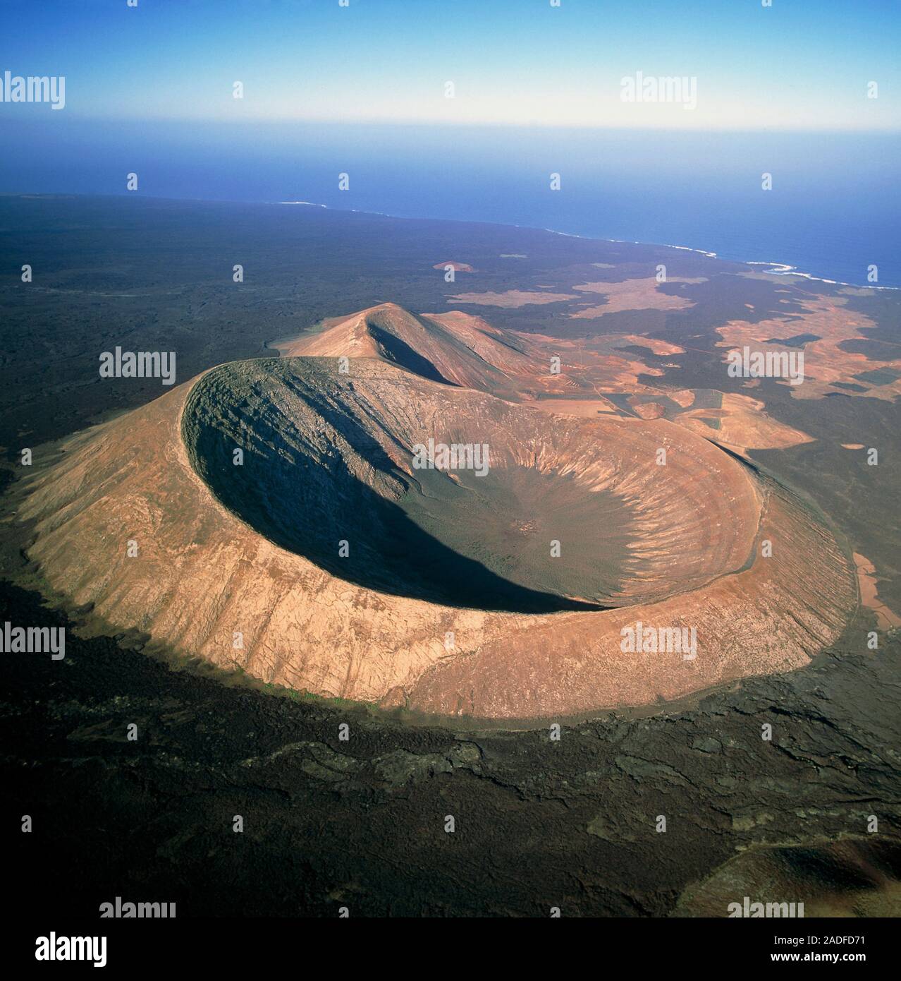Extinct volcanic crater. View of an extinct volcanic crater, or caldera ...