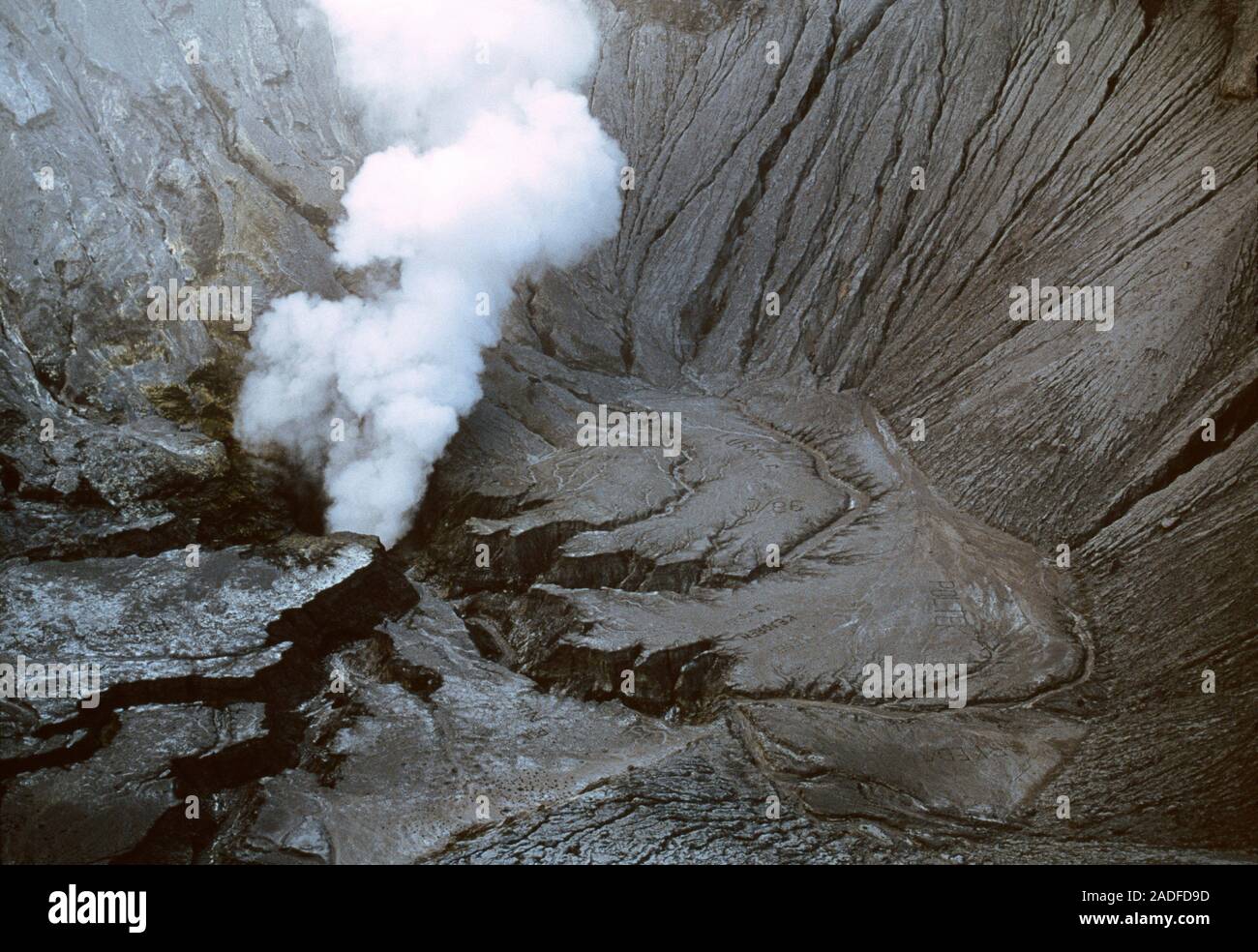 Gunung Bromo volcanic crater. Volcanic vapours rising from Broom's ...