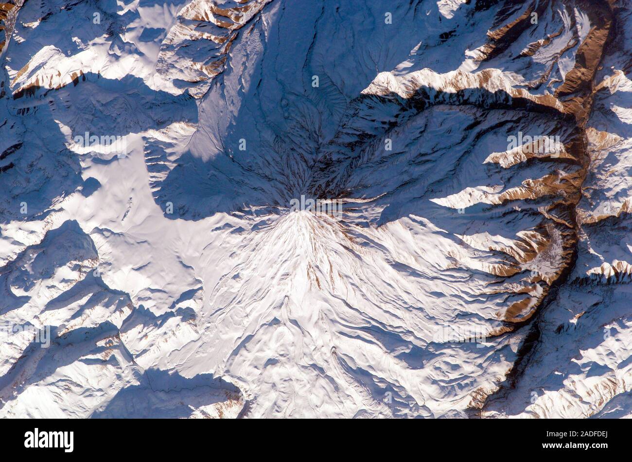 Mount Damavand volcano, Iran, from the International Space Station ...