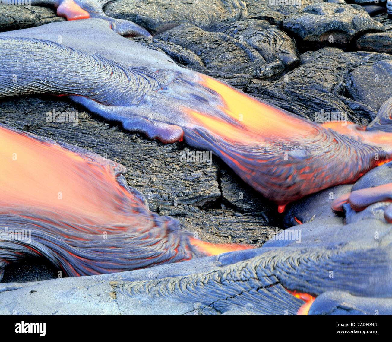 Pahoehoe lava. Pahoehoe lava flow from Kilauea Volcano, Hawaii, USA ...