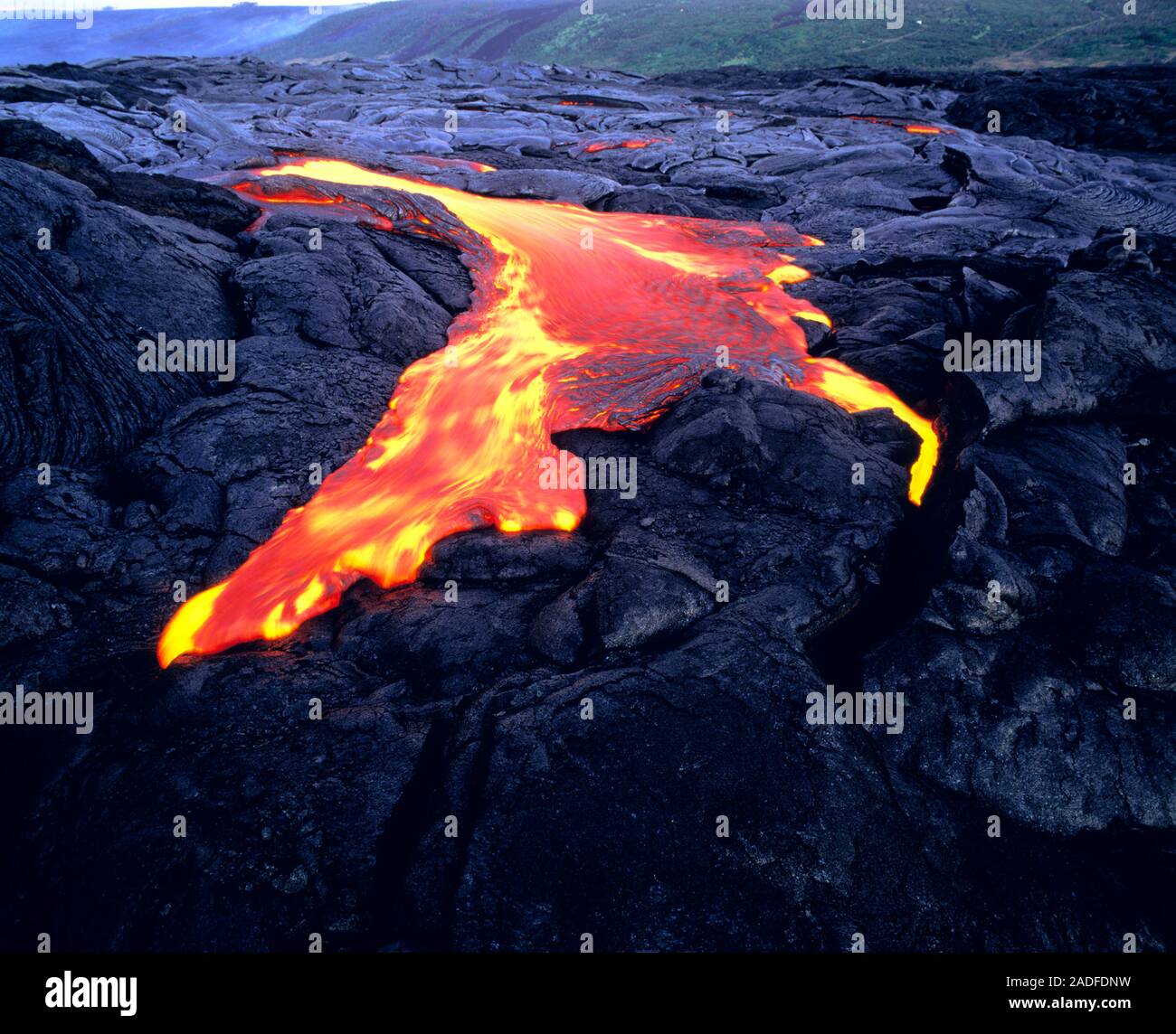 Pahoehoe lava. Pahoehoe lava flow from Kilauea Volcano, Hawaii, USA ...