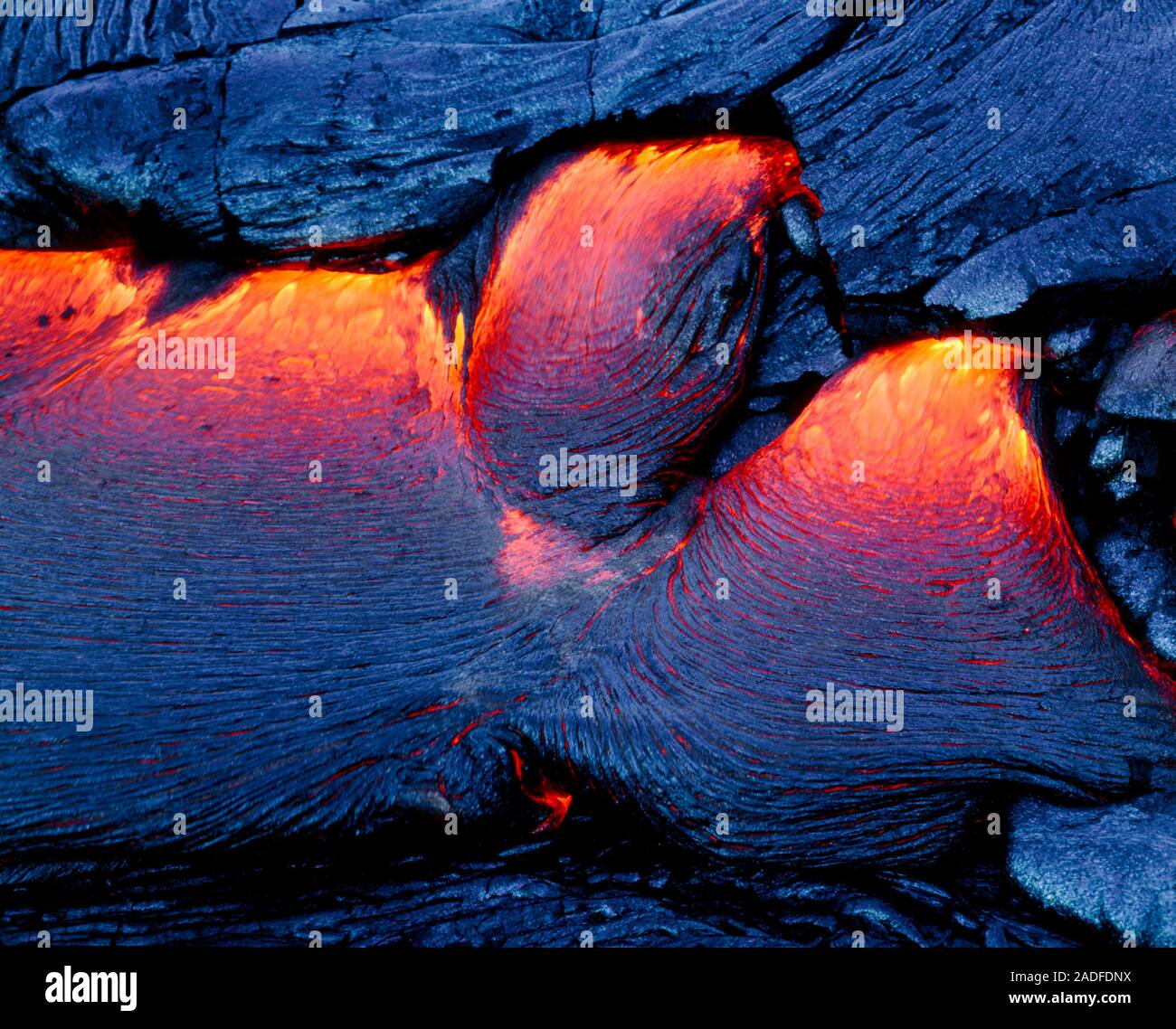 Pahoehoe lava. Pahoehoe lava flow from Kilauea Volcano, Hawaii, USA ...