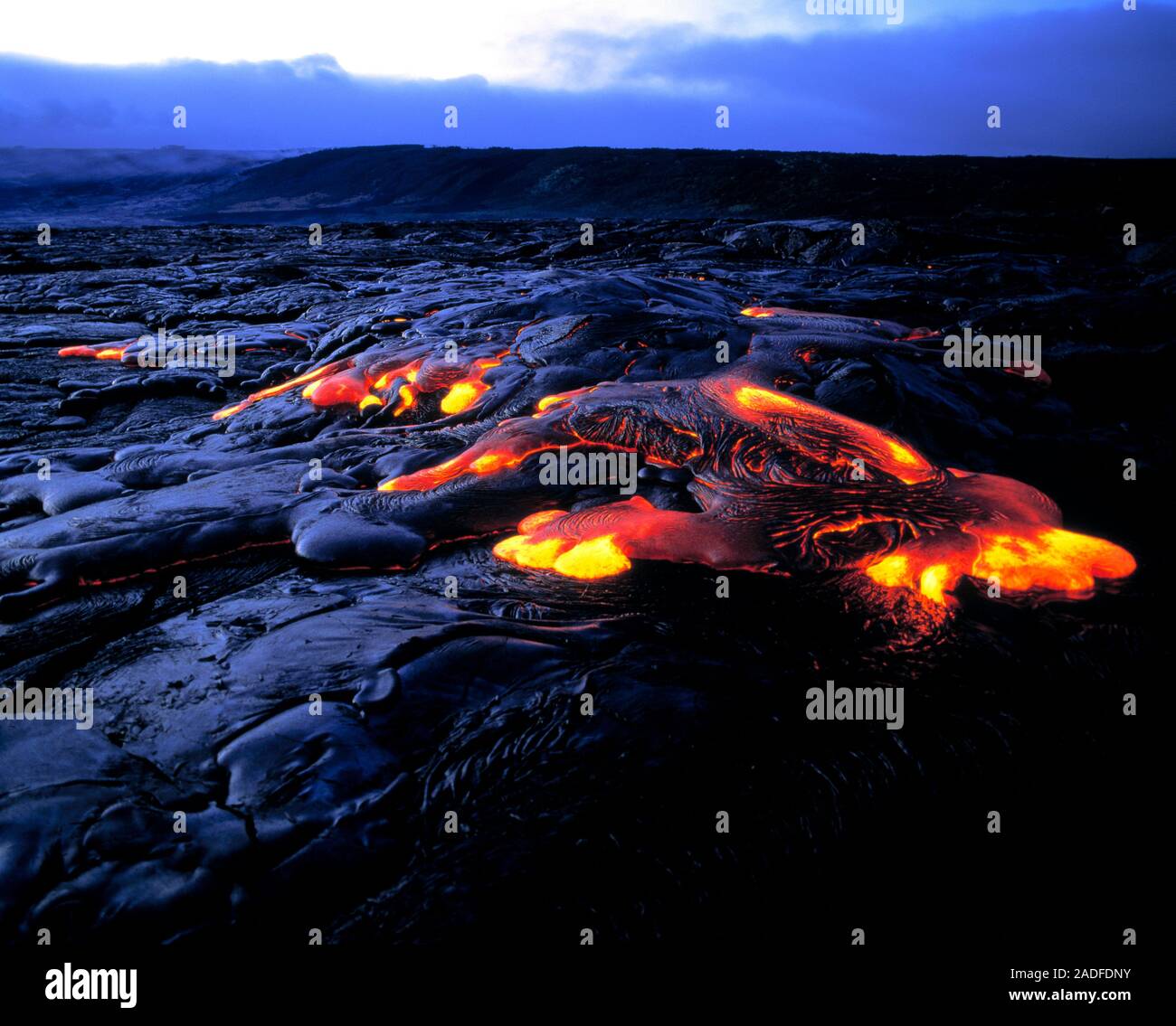Pahoehoe lava. Pahoehoe lava flow from Kilauea Volcano, Hawaii, USA ...