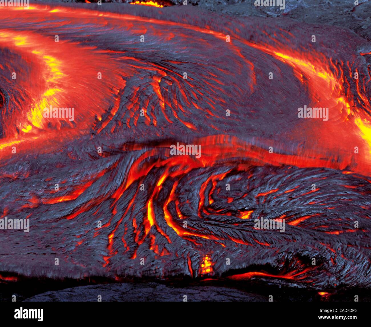 Pahoehoe lava. Pahoehoe lava flow from Kilauea Volcano, Hawaii, USA ...