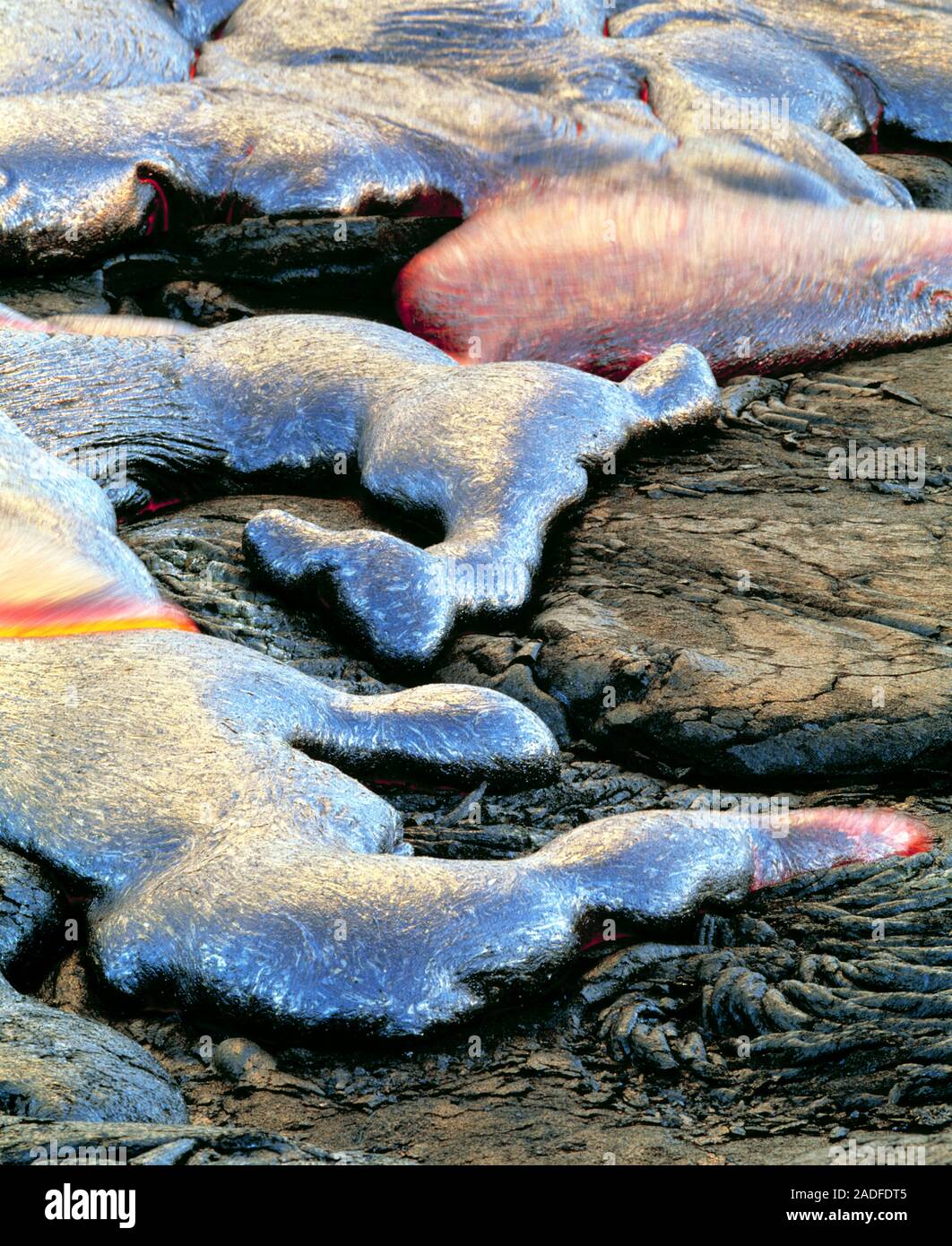 Pahoehoe lava. Pahoehoe lava flow from Kilauea Volcano, Hawaii, USA ...
