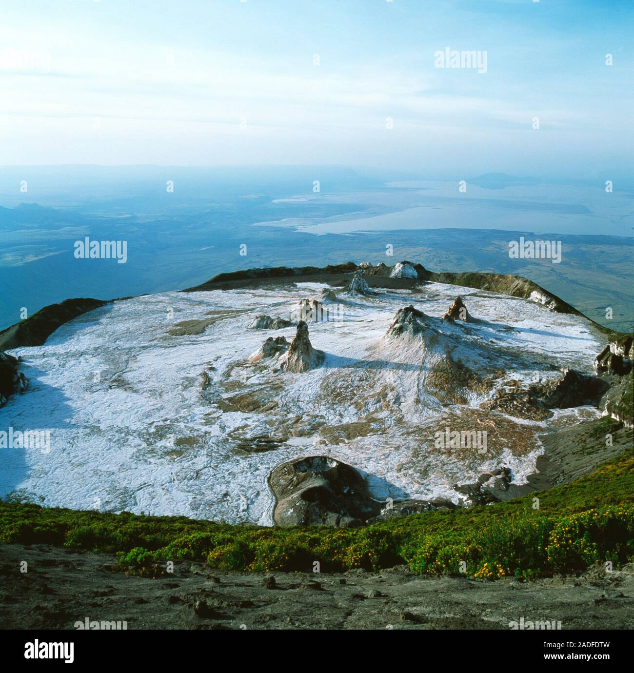 Volcanic spatter cones. Aerial photograph of spatter cones on the ...