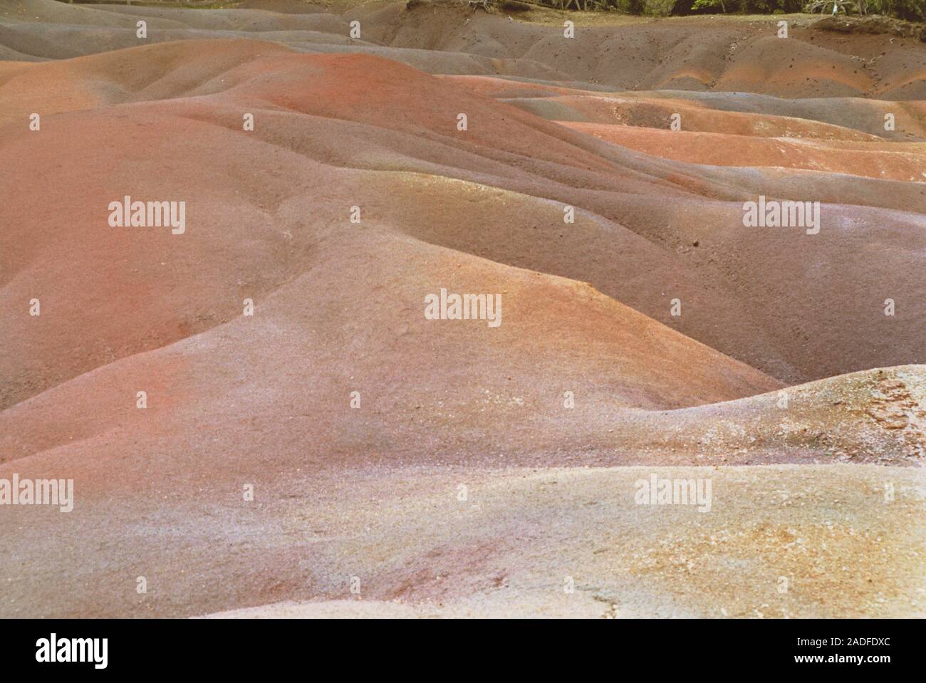 Chamarel coloured earths. These undulating mounds of earth have ...