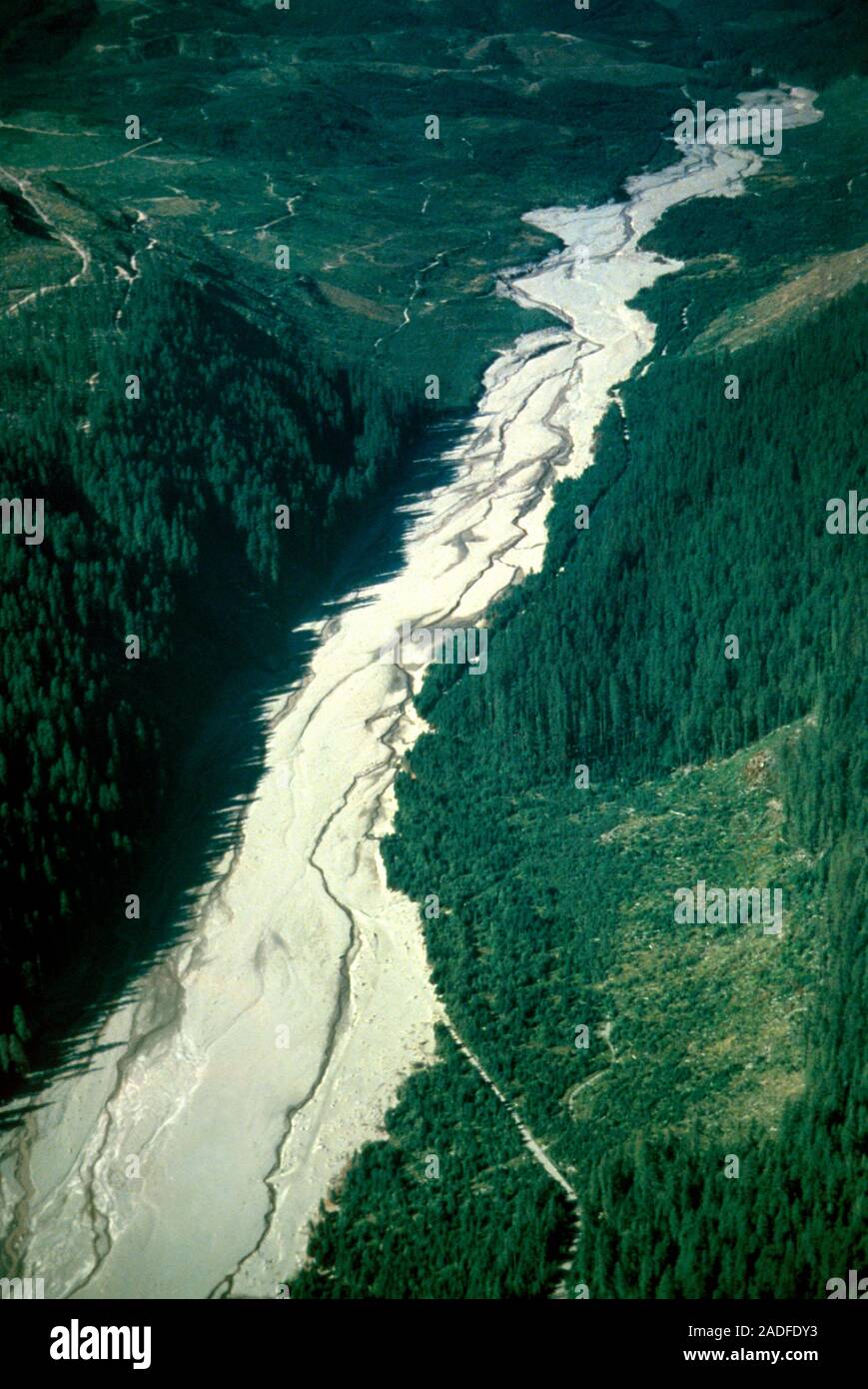 Mount St Helens lahar. Aerial photograph of a solidified lahar ... Mount St Helens lahar. Aerial photograph of a solidified lahar ...