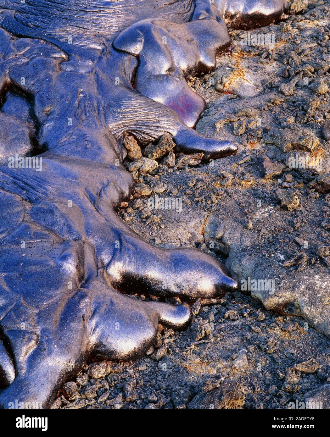 Pahoehoe lava from Kilauea volcano, in the Hawaii Volcanoes National ...