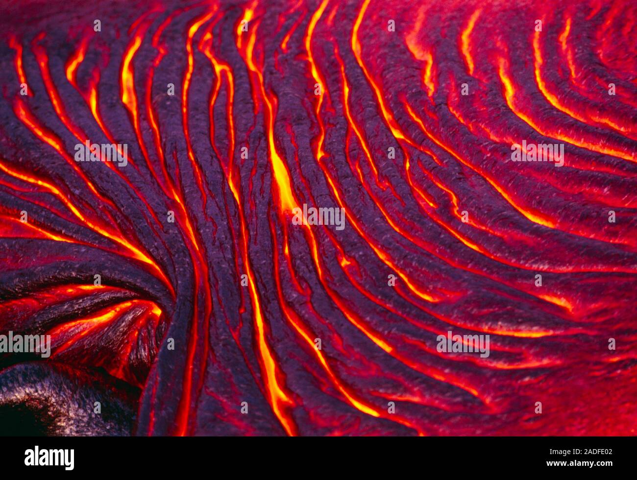 Pahoehoe lava from Kilauea volcano, in the Hawaii Volcanoes National ...