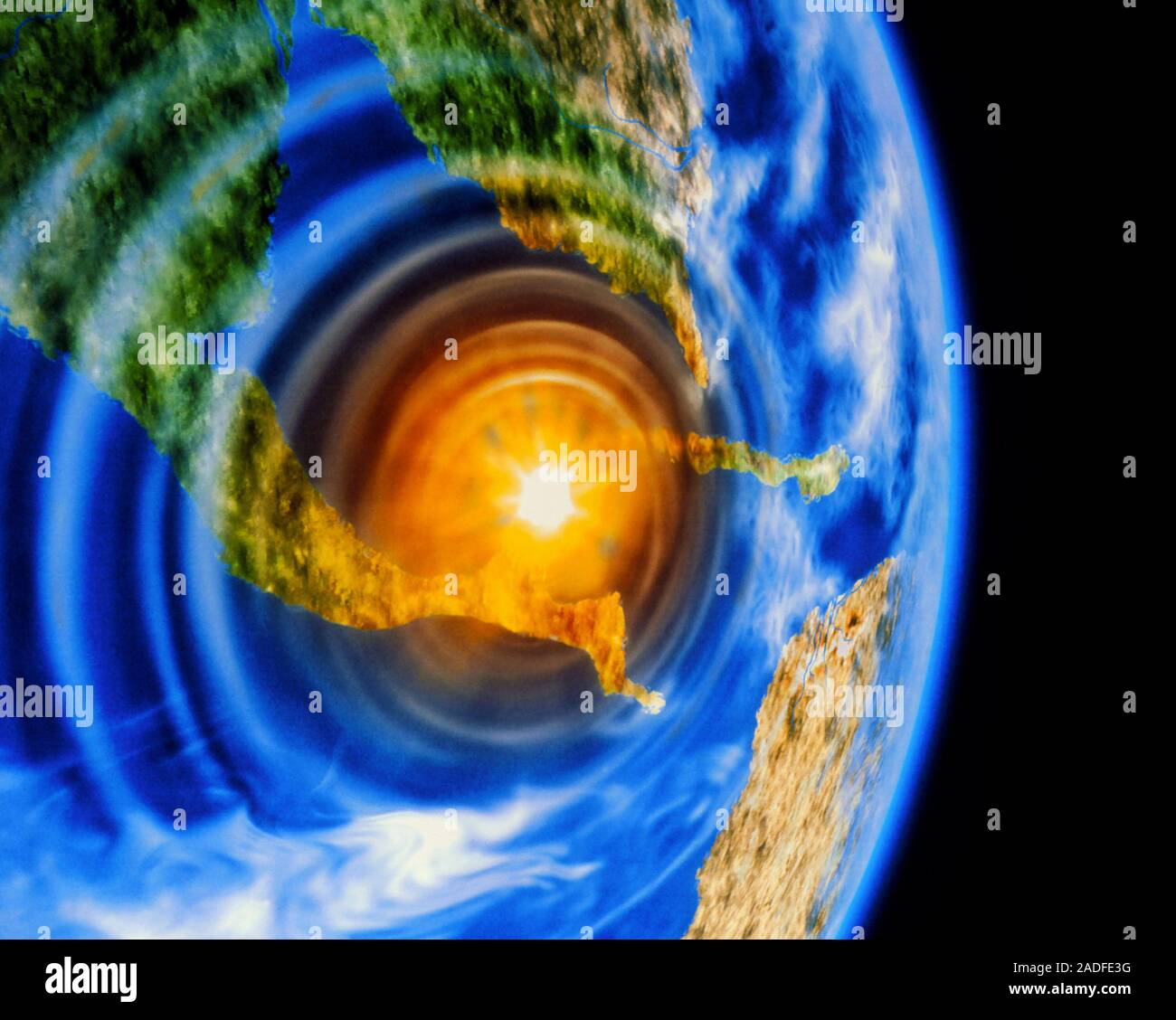 K/T asteroid impact. Artwork depicting the impact of an asteroid on ...