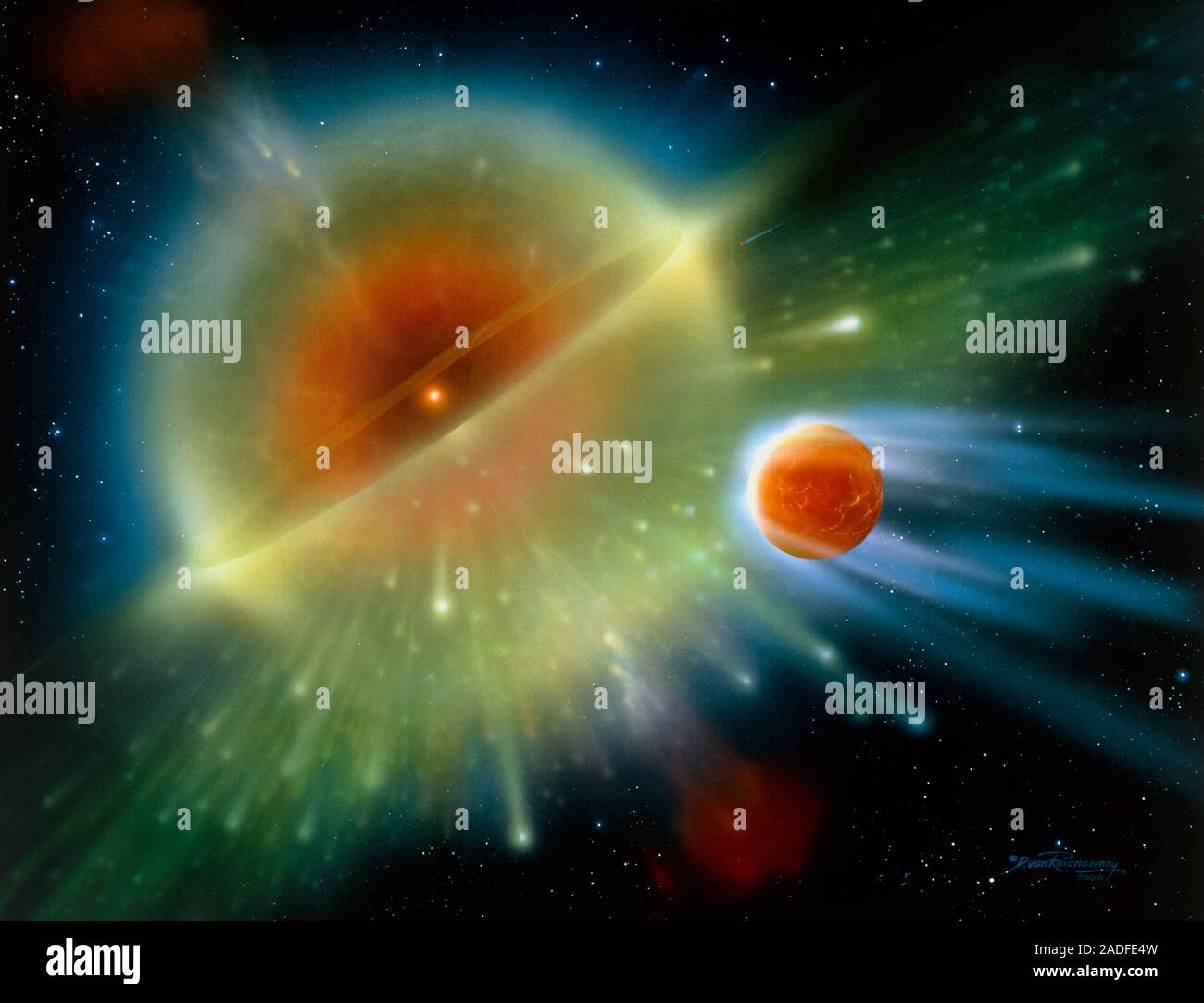 Death of the Sun. Image 9 of 9. Artwork of the Sun becoming a planetary ...