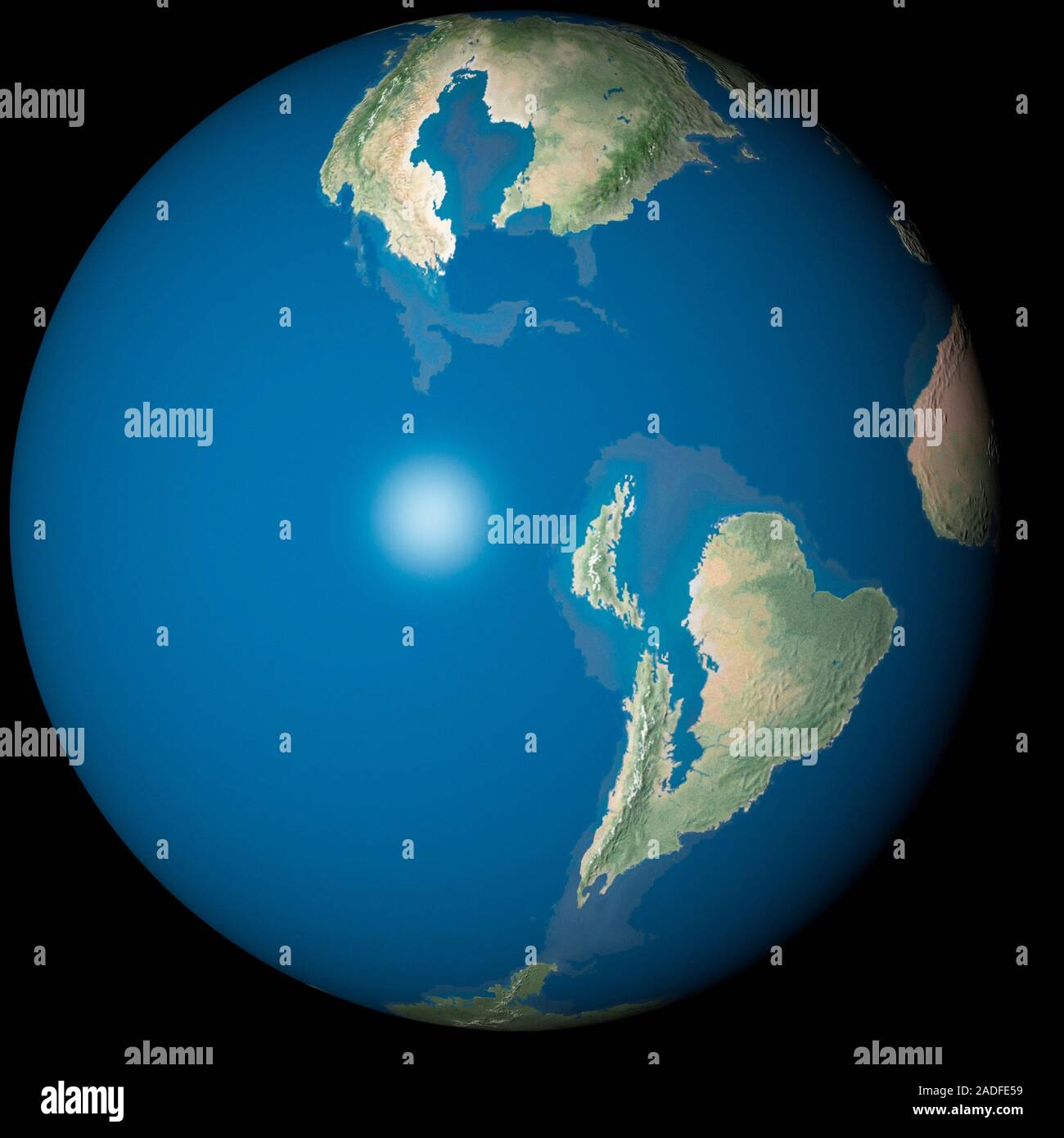 Ancient Earth. Computer artwork of the Earth at the time of the death ...