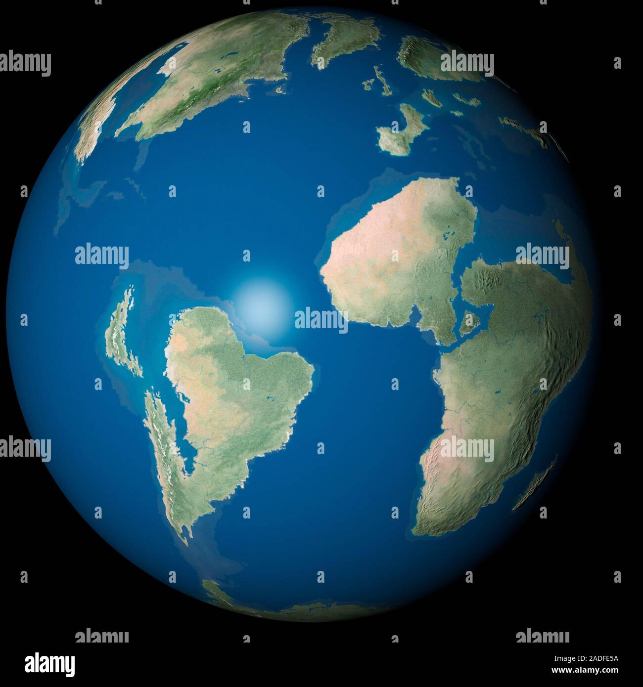 Ancient Earth. Computer artwork of the Earth at the time of the death ...